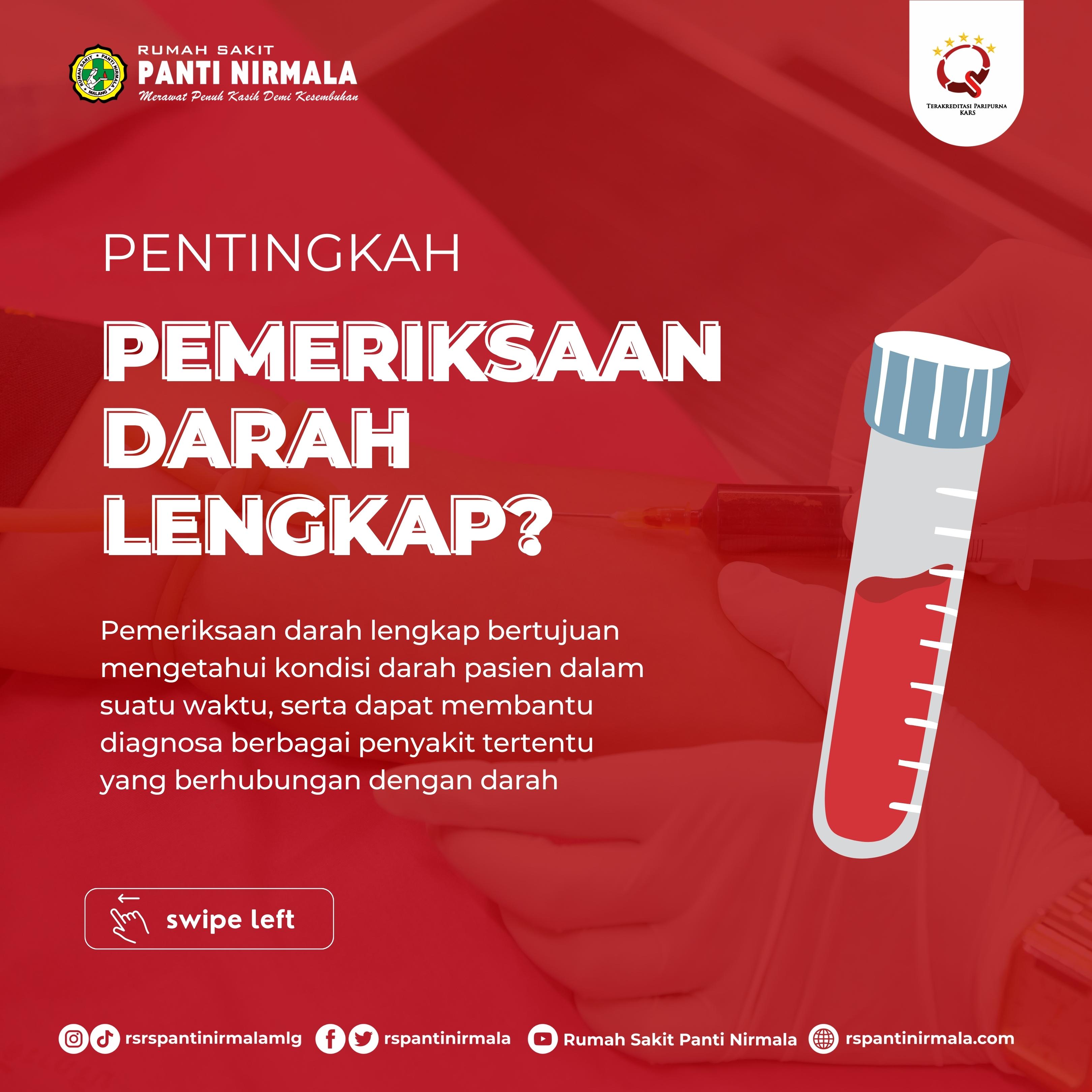 Pentingnya Pemeriksaan Atau Cek Darah Lengkap | Rumah Sakit Panti Nirmala