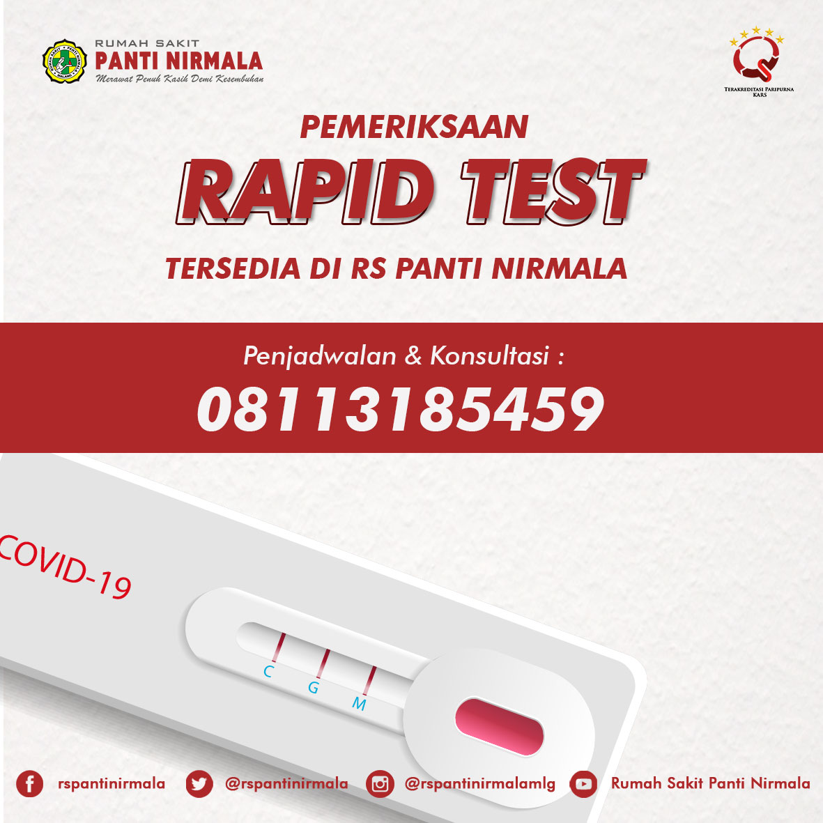 Di Rs Panti Nirmala Tersedia Pemeriksaan Rapid Test | Rumah Sakit Panti ...